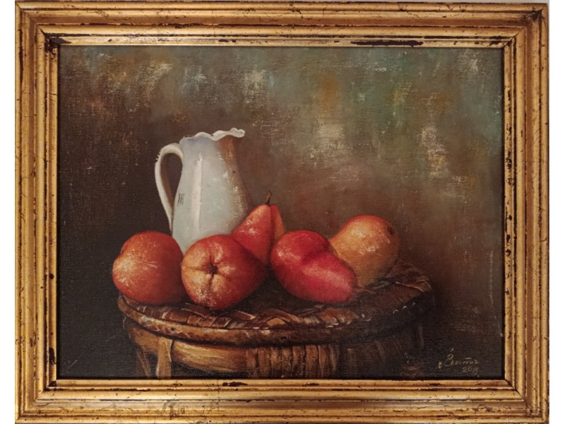 "Zrele kruške", uramljeno 47x37 cm.