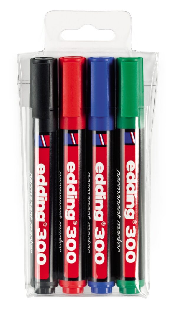 Marker permanent E-300 1,5-3mm, zaobljeni, set 1/4