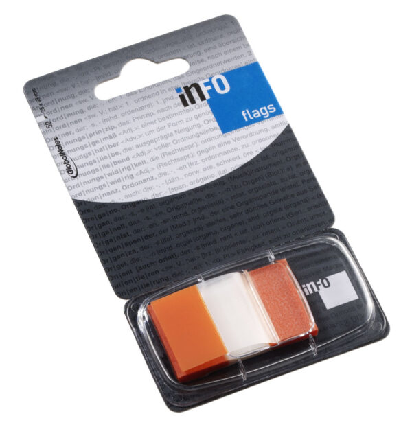 Page marker INFO FLAGS 25×43 mm, 50l transparent