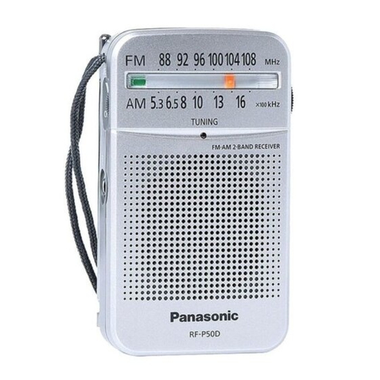 Tranzistor Panasonic RF-P50DEG-S, 150mW, FM/AM Tjuner, 3,5mm izlaz za slušalice, Srebrna boja