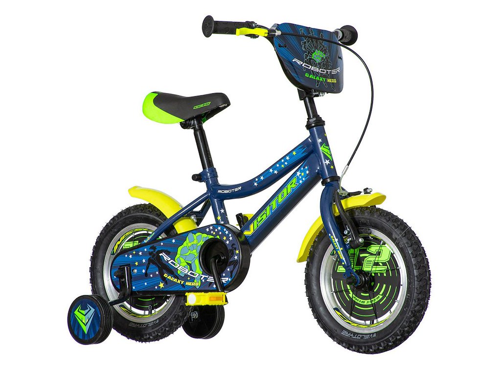 BICIKL KIDS VISITOR ROBOTER 12″ 8″ V-BRAKE KONTRA 95-115CM (12″) PLAVI PERLA