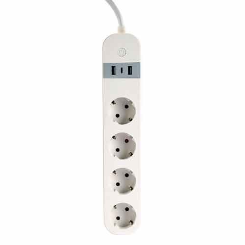 Gembird Pametna Produzni kabl sa USB punjačem, 4 utičnice | TSL-PS-S4U-01