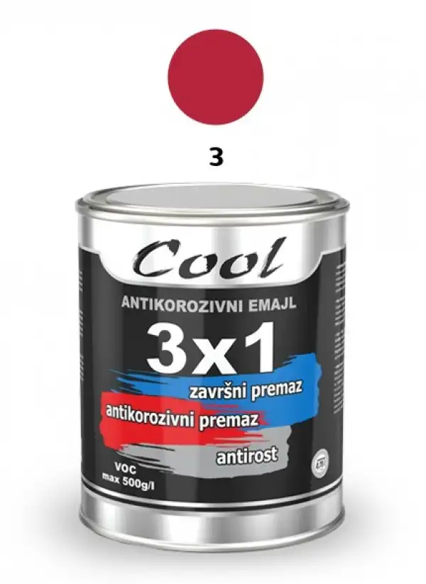 COOL-3X1 EMAJL 0.75-03 CRVENI, RAL3000