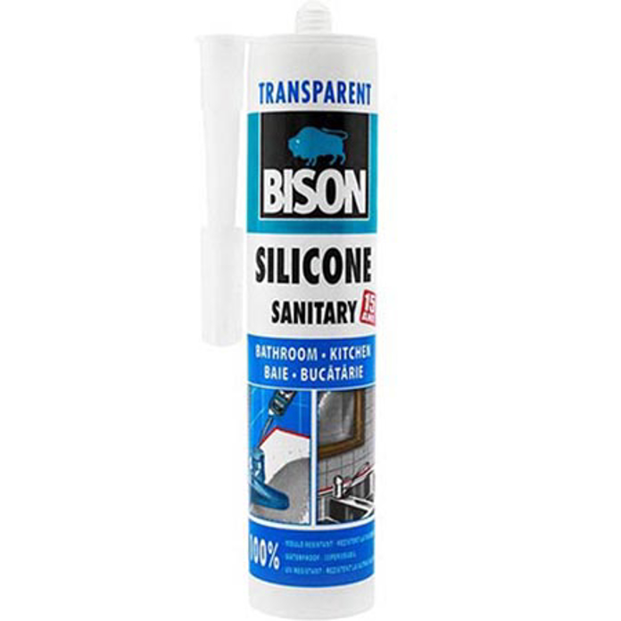 Bison silikon sanitarni transparentni 280 ml sanitarni silikon