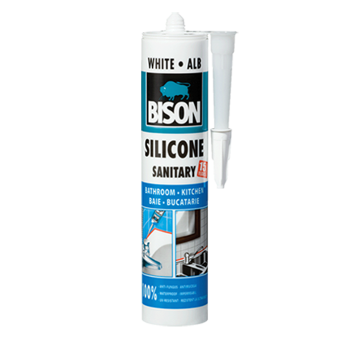 Bison silikon sanitarni beli 280 ml sanitarni silikon