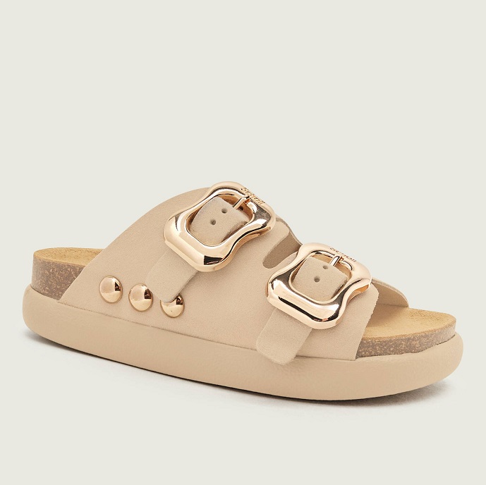 Scholl ženske papuče Flora 2 straps chunky off-white
