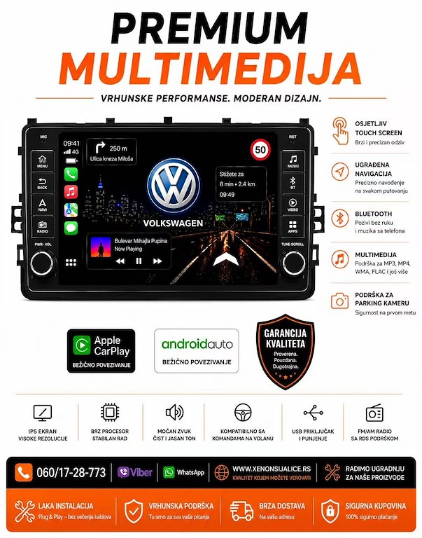 VW GOLF 8 MULTIMEDIJA NAVIGACIJA TOUCH SCREEN 10 INCA ANDROID,CAR PLAY