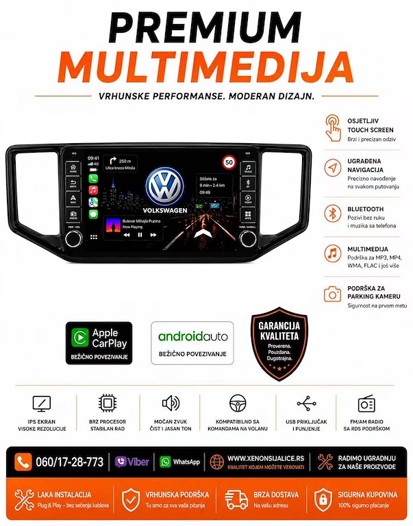 VW CRAFTER MULTIMEDIJA NAVIGACIJA TOUCH SCREEN 10 INCA ANDROID,CAR PLAY