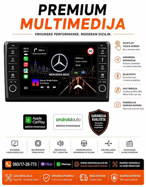 MERCEDES R KLASA MULTIMEDIJA ANDROID,CAR PLAY NAVIGACIJA TOUCH SCREEN 10 INCA