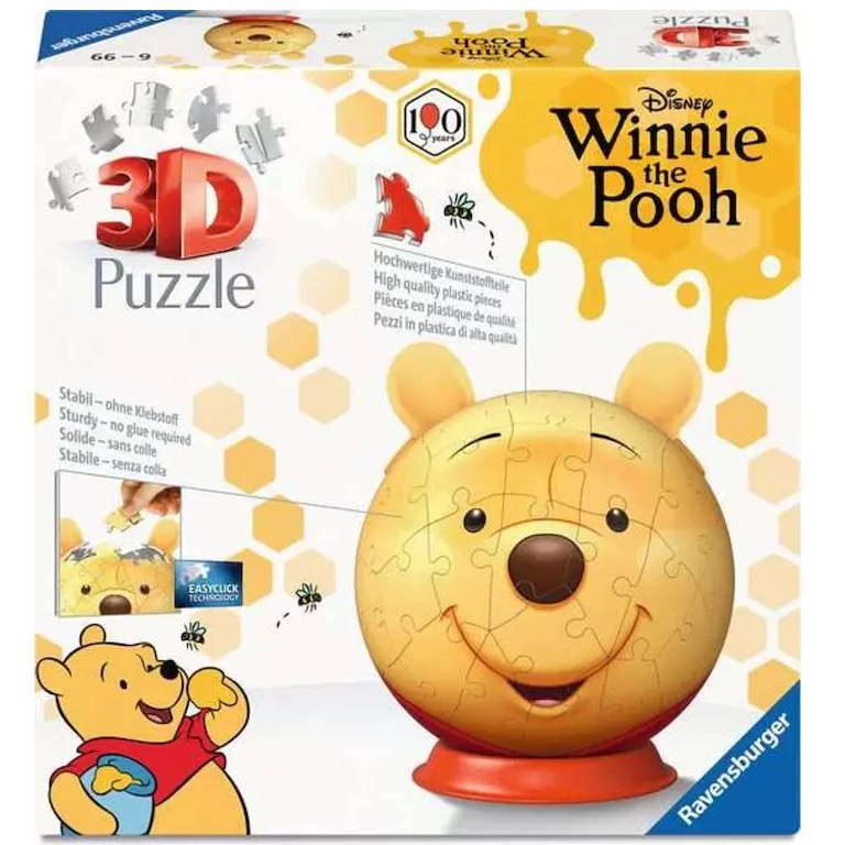 Ravensburger 3D puzzle (slagalice) – 72pcs Winnie Pooh sa ušima RA12008070