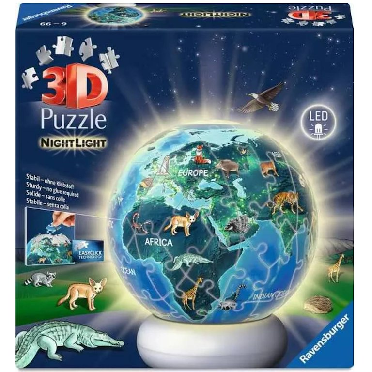 Ravensburger 3D puzzle (slagalice)noćna lampa – 72pcs Zemlja noću RA12008055