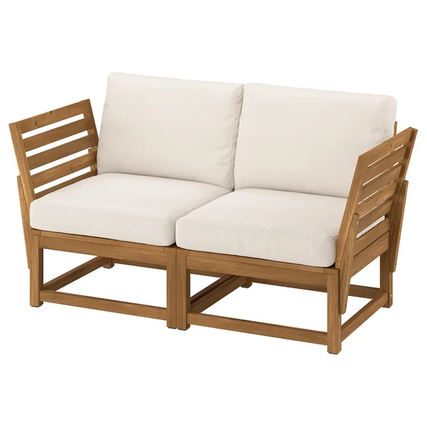 Sofa dvosed, napolju rukohvati/svetlosmeđe bajcovano Frösön/Duvholmen bež, 147 cm