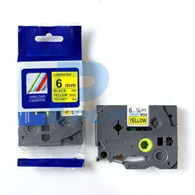 Brother - Kompatibilna Brother TZe-S611 Traka 6mm | Jak Lepak | Crno na Žuto |