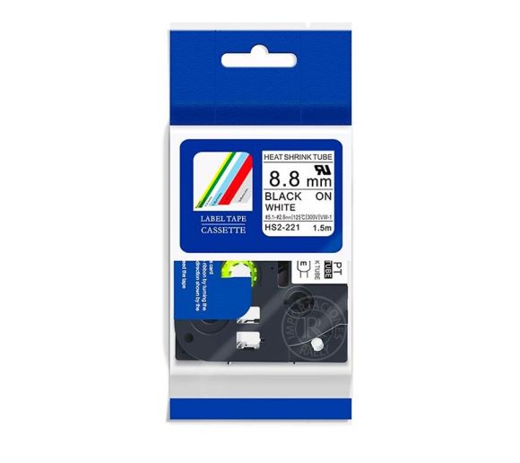 Brother - Kompatibilna Brother HSe-221 Termo-Skupljajuća Cev 8.8mm | Crno na Belo |