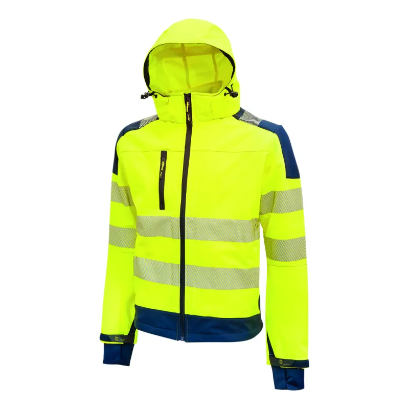 Fluo softshell jakna MIKY žuto-teget - U-Power