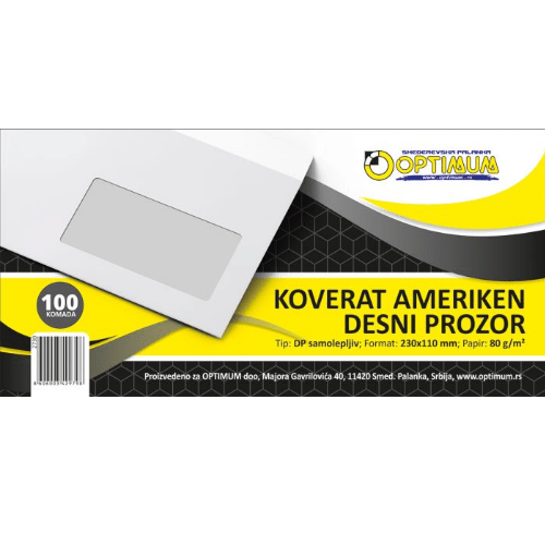 Koverat ameriken DP 1/100 samolepljivi 2730