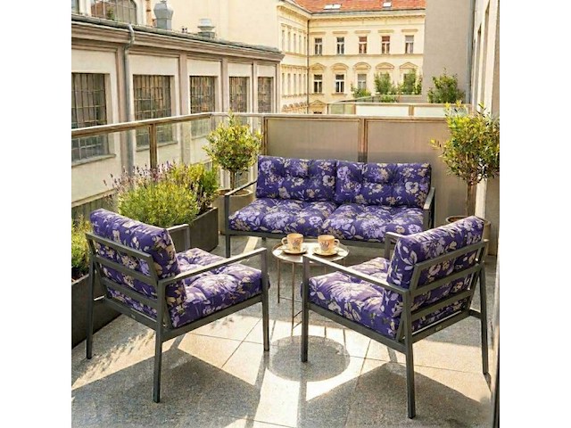 Jastuci Za Baštensku Garnituru Sa Niskim Naslonima - Dvosed i Dve Fotelje VIOLET RETRO