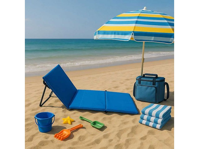 Sklopiva ležaljka za plažu 150x52cm Plava