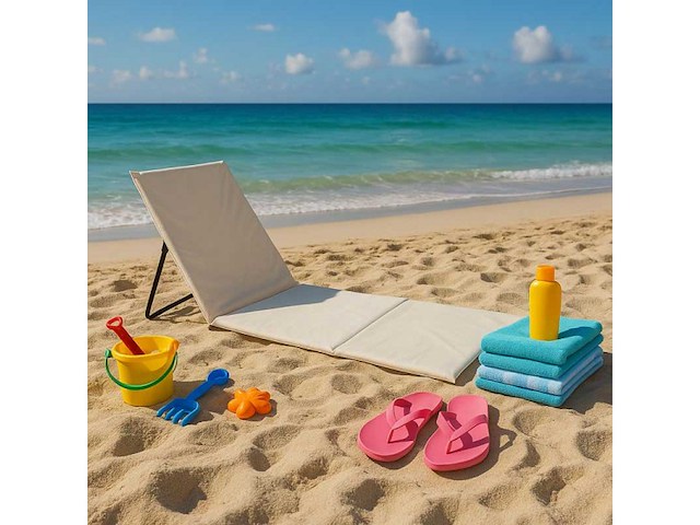 Sklopiva ležaljka za plažu 150x52cm Bež