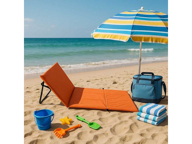 Sklopiva ležaljka za plažu 150x52cm Narandžasta