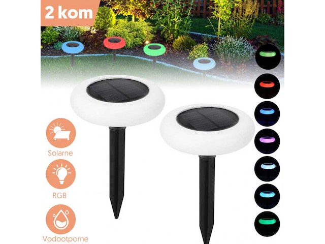Solarne RGB baštenske lampe 2 kom.