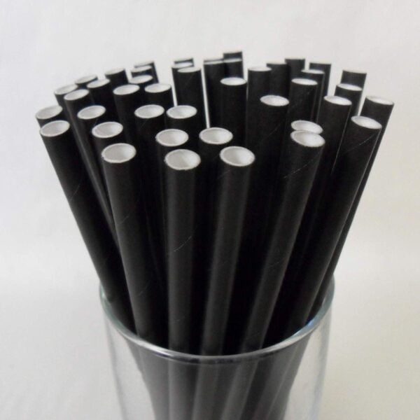 Slamke Ravne Papirne Crne 6mm/500