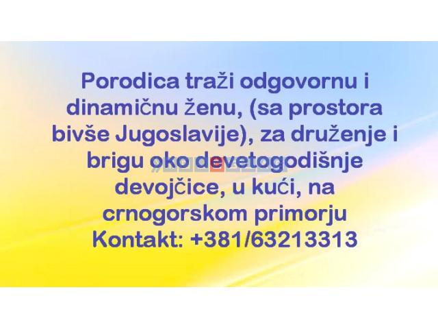 Porodica traži odgovornu i dinamičnu ženu za brigu o detetu