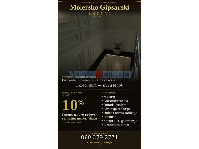 Molersko gipsarski radovi