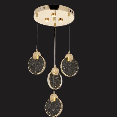19414 LUSIA VISECI LUSTER LED 40W (4X10W) GOLD OKTAY