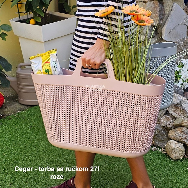 Ceger – torba sa ručkom 27L KNIT roze