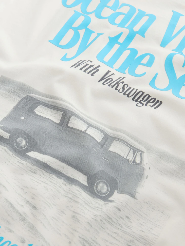 Beli Campervan - Volkswagen grafička majica kratkih rukava