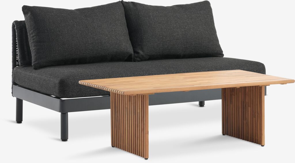 Lounge garnitura LOFSDALEN natur + VOSS 2os. crna