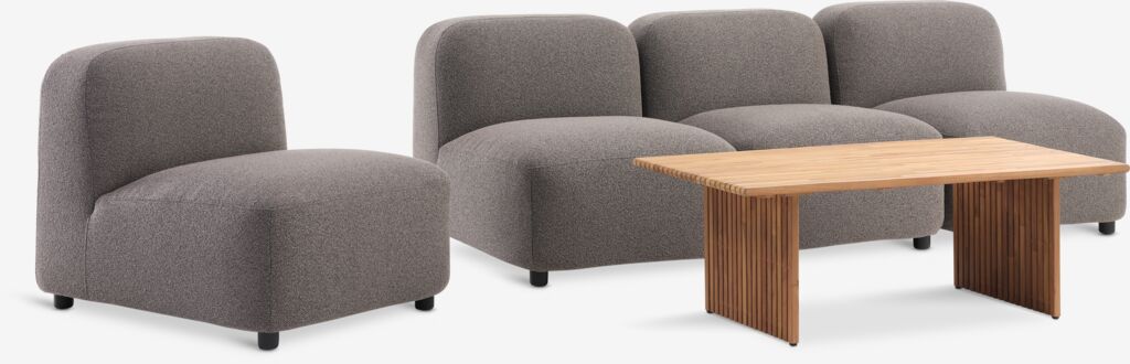 Lounge garnitura LOFSDALEN natur + TANE 4os. tamni pesak