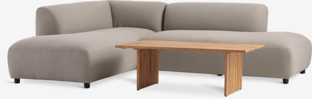 Lounge garnitura LOFSDALEN natur + STORHOGNA 4os. sivk-braon