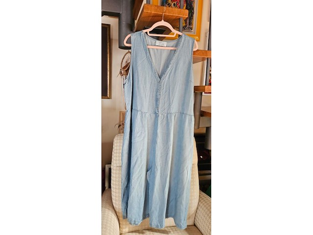 Cortefiel Overall Jumpsuit Washed Denim, novo
