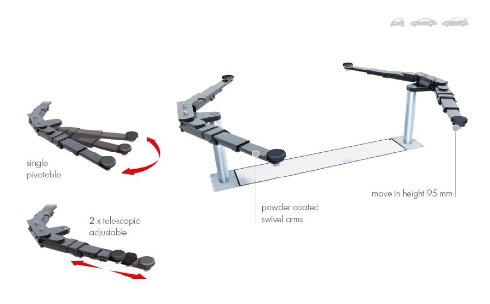 Dizalica kasetna ukopavajuća sa dva stuba nosivosti 3500 kg SWINGARM 2.36-2530 HYBRID HERRMANN