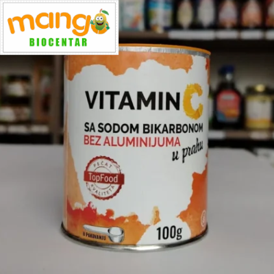 Vitamin C u prahu sa sodom bikarbonom bez aluminijuma 100g – Top Food