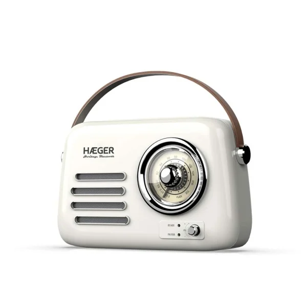 Retro Fm Radio Bluetooth, Usb, Aux 5W Bež Haeger HERB-CRE.003A