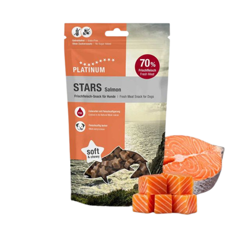 PLATINUM STARS SALMON POSLASTICA ZA PSE 150G – PREMIUM ZALOGAJI OD SVEŽEG LOSOSA