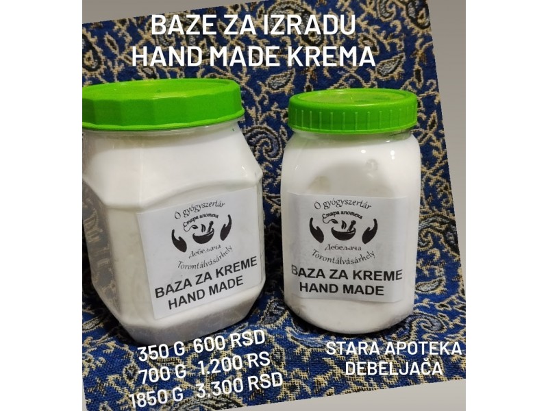 Baza za izradu kozmetičkih preparata