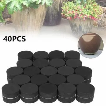 40 PCS. SELF-ADHESIVE EVA FLOWER POT FEET - 30X10MM - BLACK