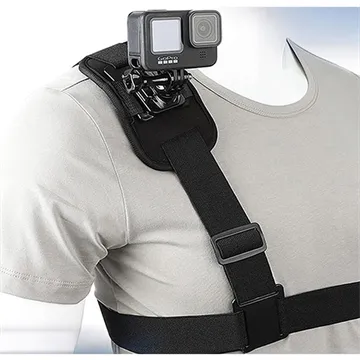 QUICK RELEASE SINGLE SHOULDER STRAP MOUNT HARNESS FOR ACTION CAMERA - BLACK