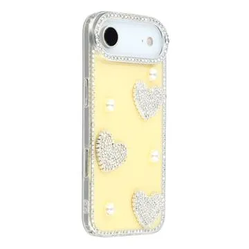 IPHONE AIR SPARKLING LOVE AND PEARL HYBRID CASE - YELLOW