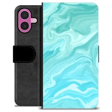 IPHONE 16 PLUS PREMIJUM FUTROLA-NOVČANIK - PLAVI MERMER
