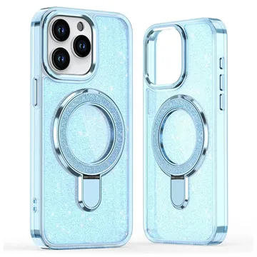 IPHONE 16 PRO MAX GLITTER HYBRID CASE WITH KICKSTAND - MAGSAFE COMPATIBLE - BLUE