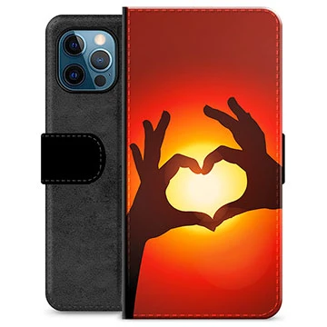 IPHONE 12 PRO PREMIJUM FUTROLA-NOVČANIK - SILUETA SRCA