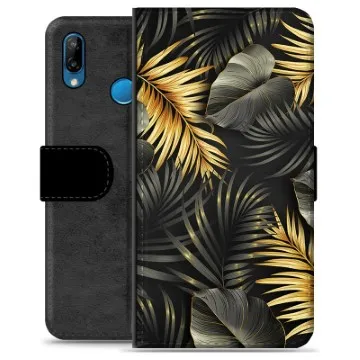 HUAWEI P30 LITE PREMIJUM FUTROLA-NOVČANIK - ZLATNO LIŠĆE