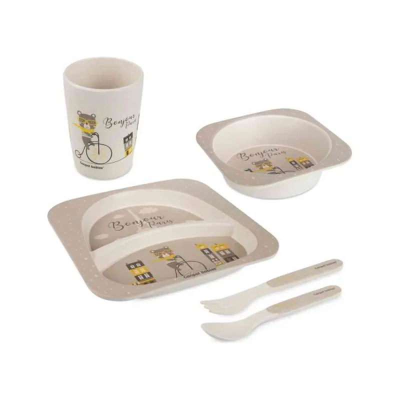 CANPOL BABIES SET ZA HRANJENJE 5 DELOVA 9/227 - BONJOUR PARIS BEIGE