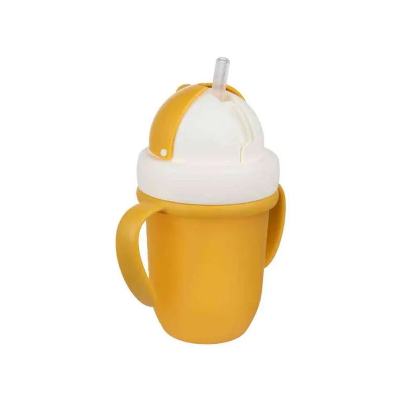CANPOL BABIES SOLJA SA SILICONSKOM FLIP-TOP SLAMCICOM 210ML MATTE PASTELS - YELL
