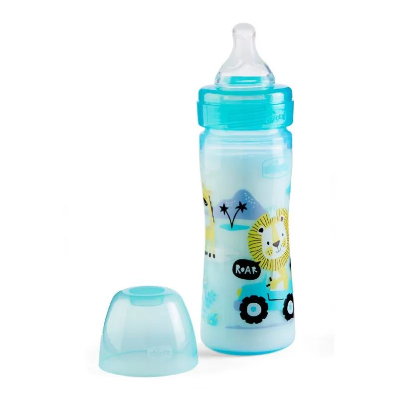 CHICCO WB PLASTICNA FLASICA 250ML SILIKON PLAVA